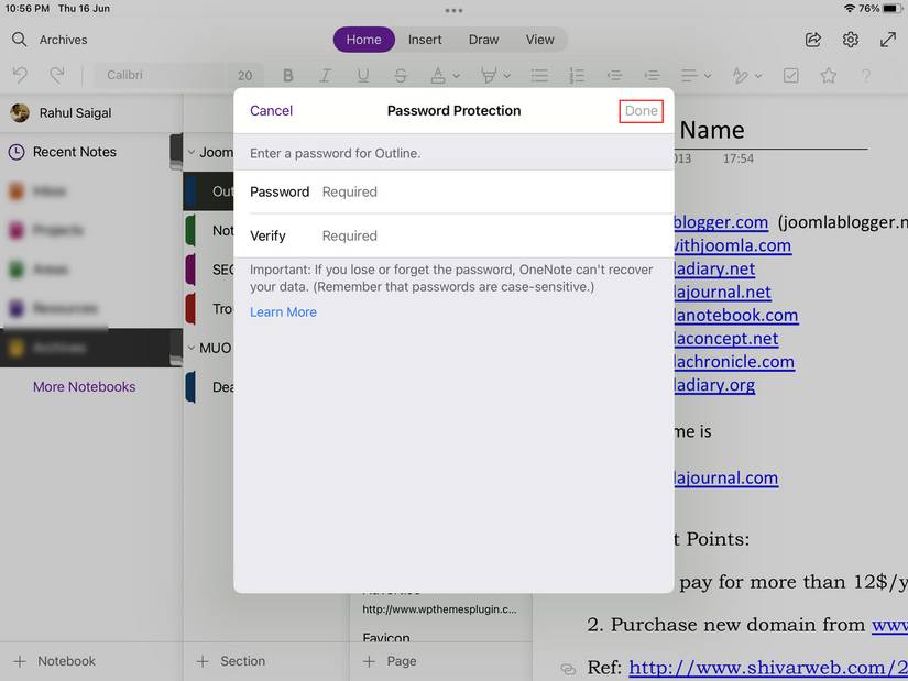 How to Password Protect Your Notes in OneNote