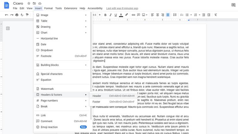 How to Use Headers and Footers in Google Docs