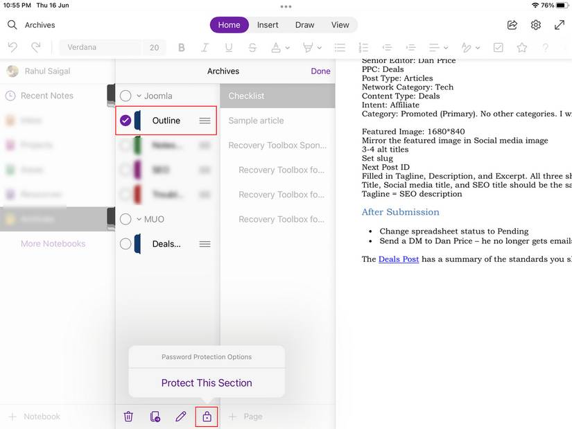 How to Password Protect Your Notes in OneNote