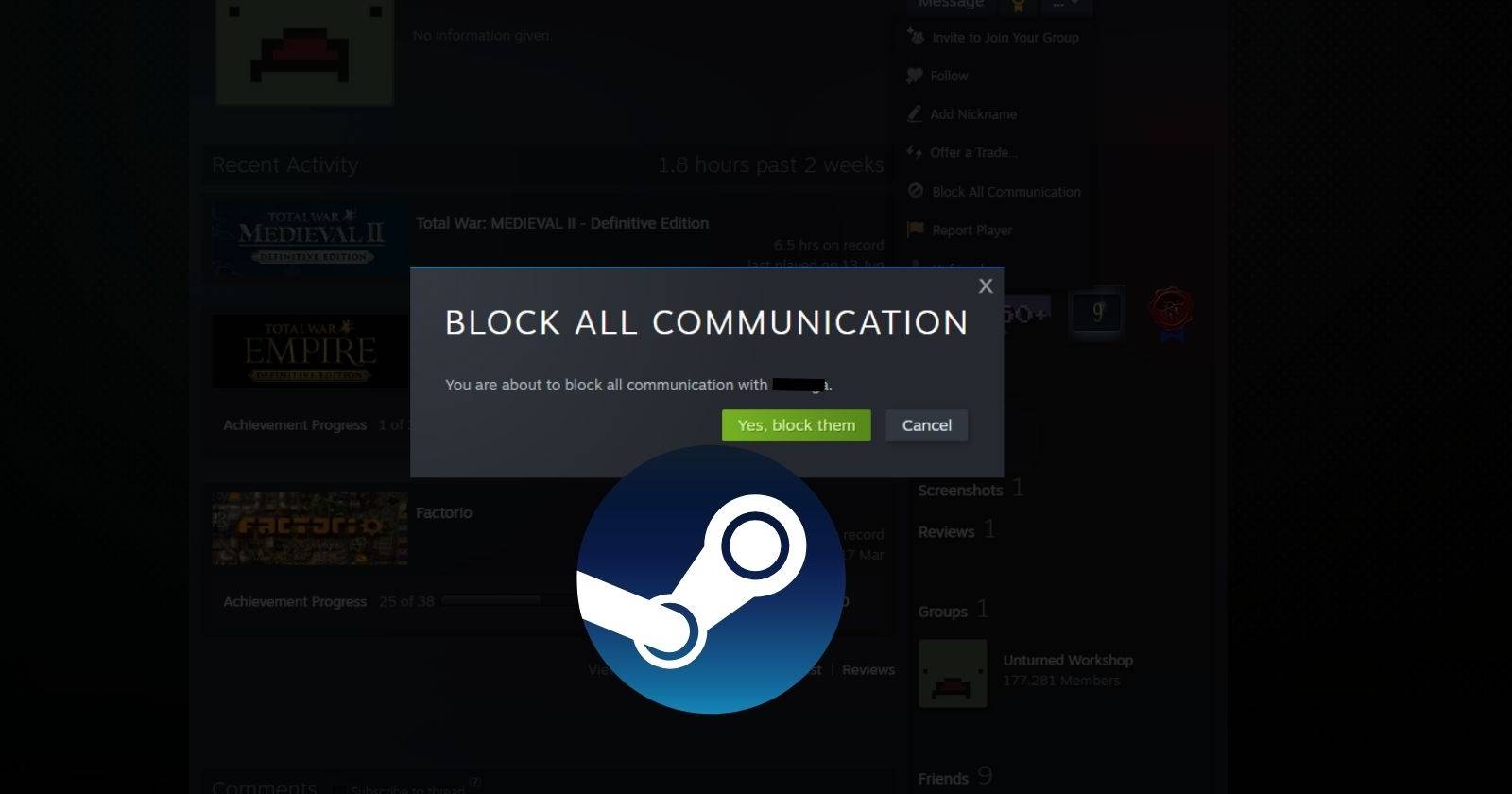 How to Block and Report Users on Steam