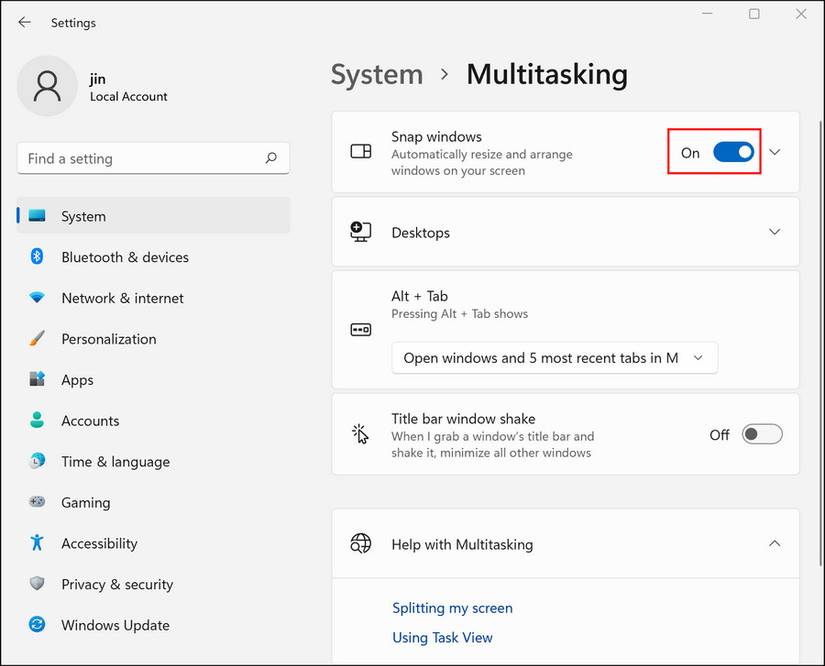 How to Enable or Disable the Snap Layouts Feature in Windows 11