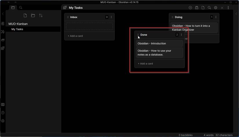 How to Turn Obsidian Into a Personal Kanban Organizer