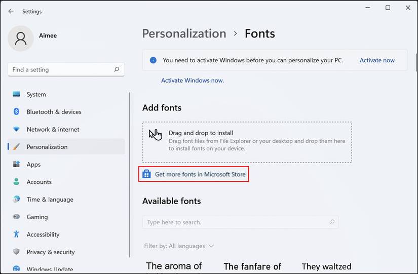 How to Customize Fonts in Windows 11