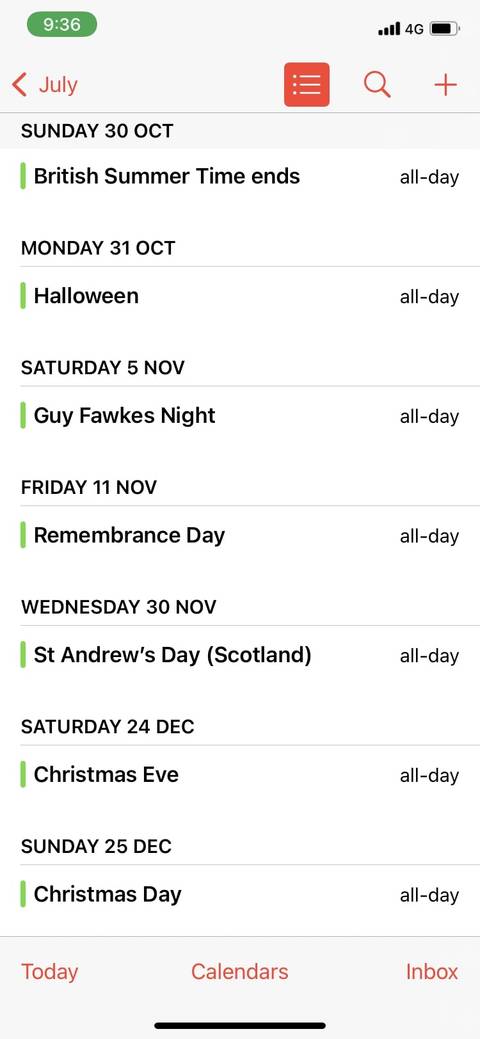 iphone calendar layout
