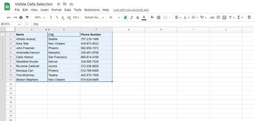 How to Copy and Paste Only Visible Cells in Google Sheets