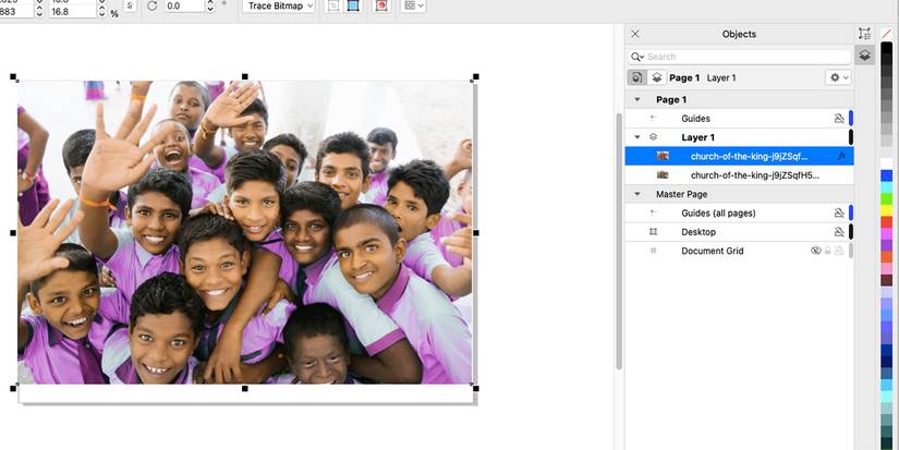 corel background color