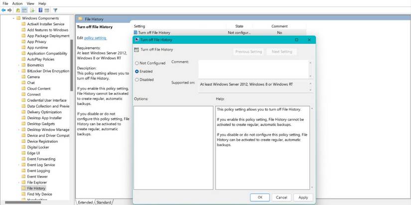 How to Enable or Disable File History in Windows