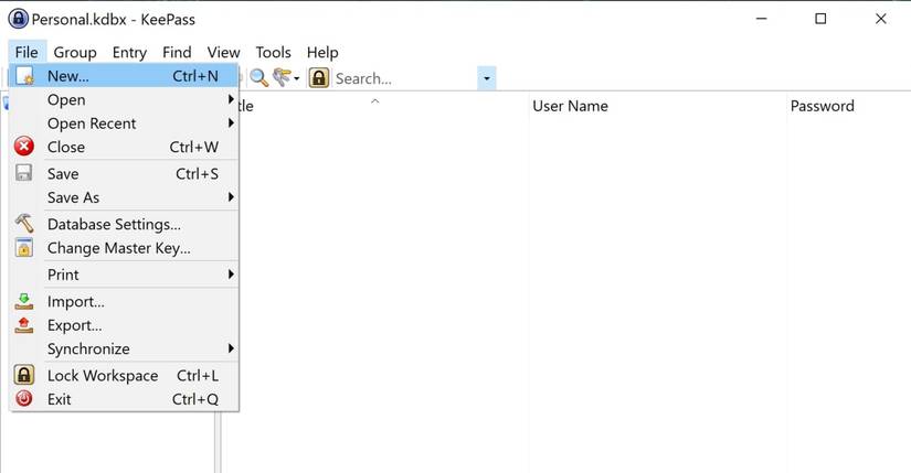 How to Create a New Password Database Using KeePass
