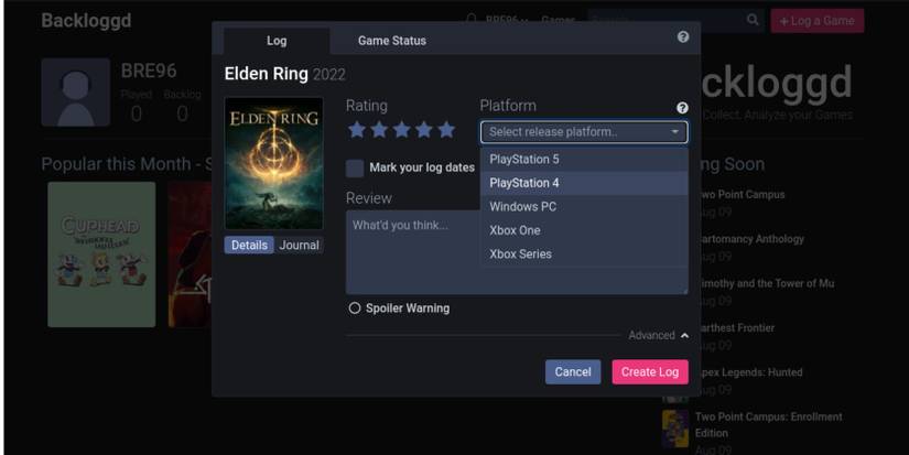 How to Track and Rate Your Video Games Using Backloggd