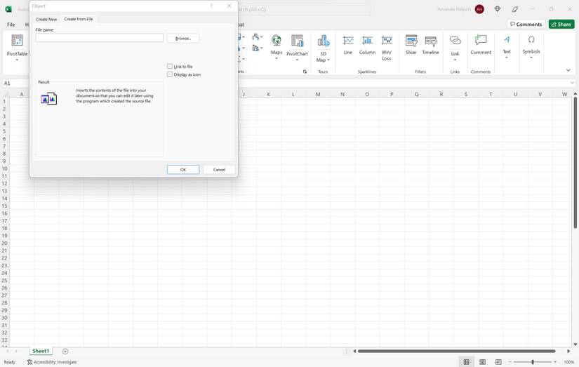 How to Insert a PDF in Excel