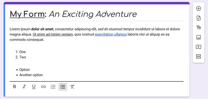 How to Format Text in Google Forms