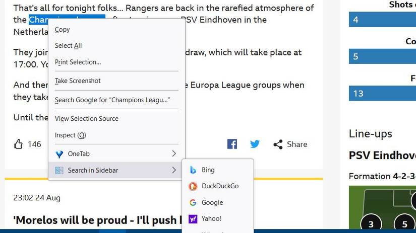 How to Search in the Sidebar Within Microsoft Edge, Google Chrome, and Firefox