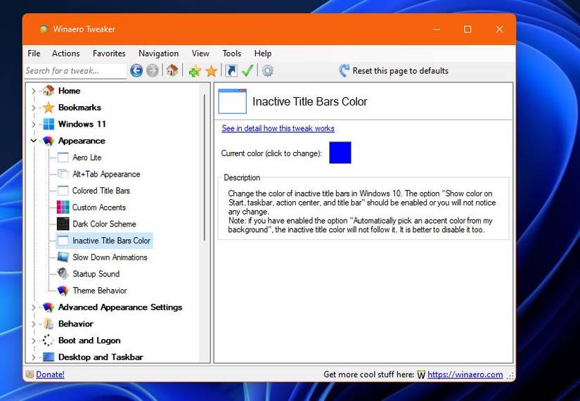 How to Set Colors for Active and Inactive Title Bars in Windows 11