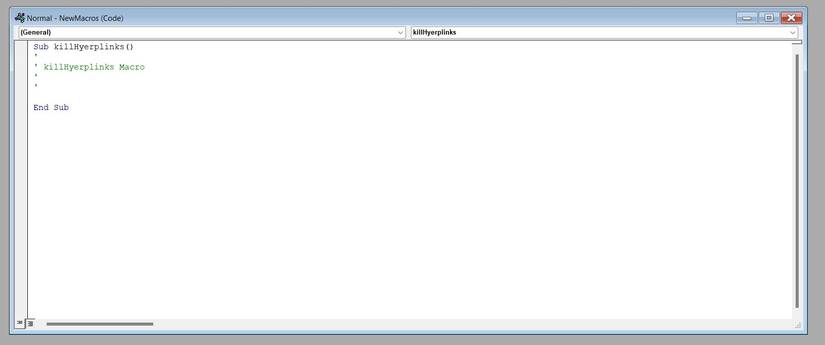 How to Remove All Hyperlinks in a Word Document Using VBA