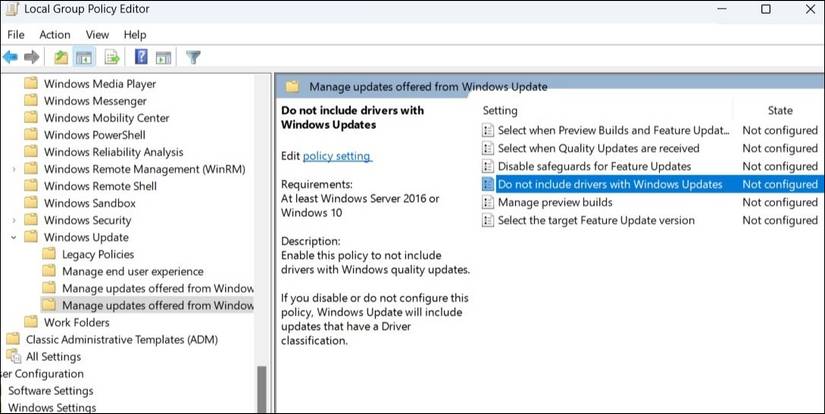How to Stop Automatic Driver Updates on Windows