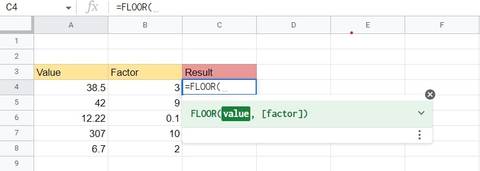 How to Use the FLOOR Function in Google Sheets