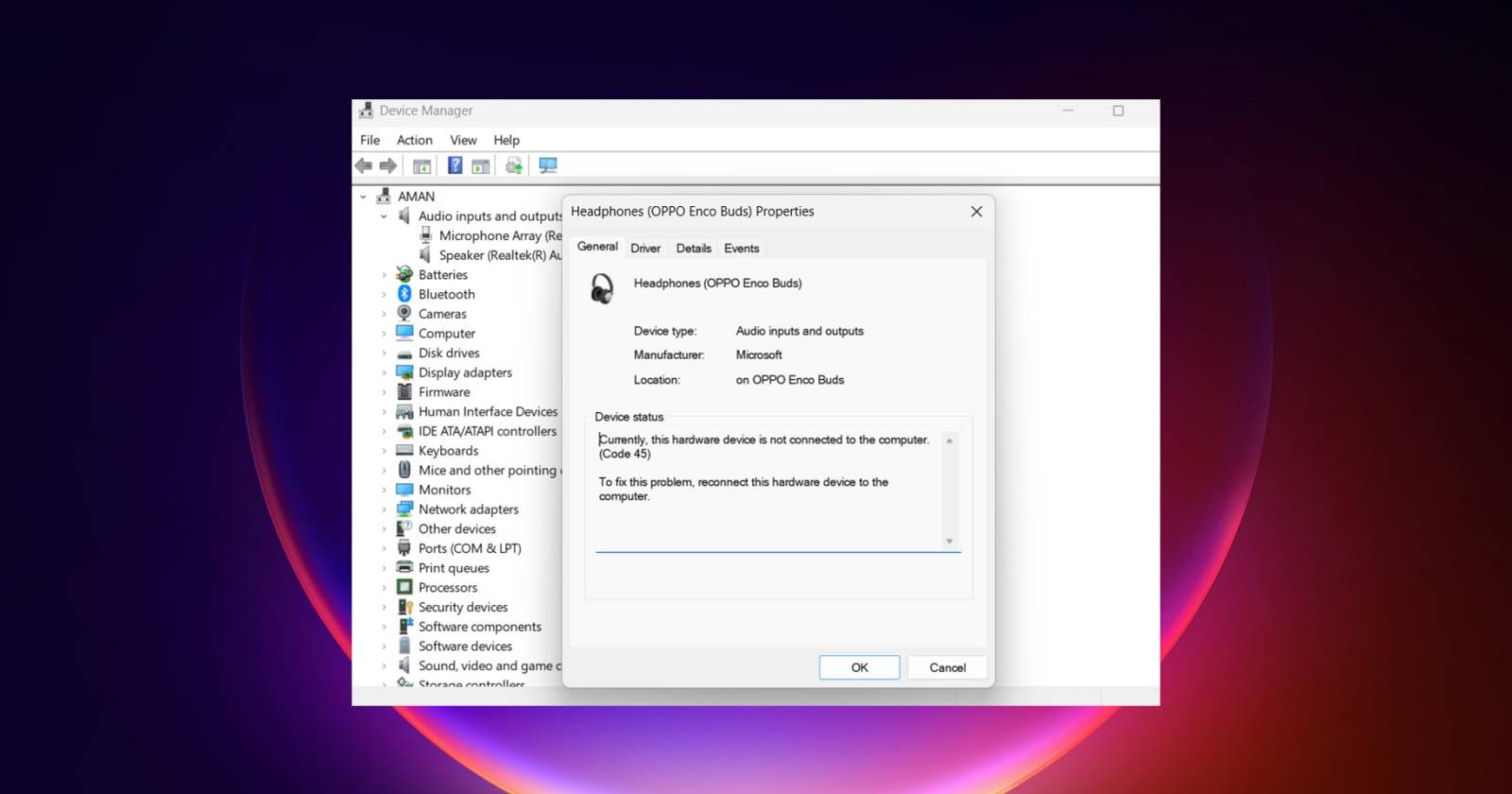 How to Fix Device Manager Error Code 45 on Windows