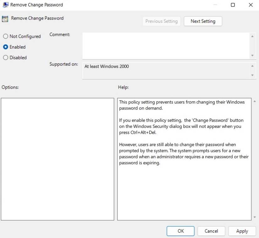 How to Prevent Users from Changing Account Passwords on Windows