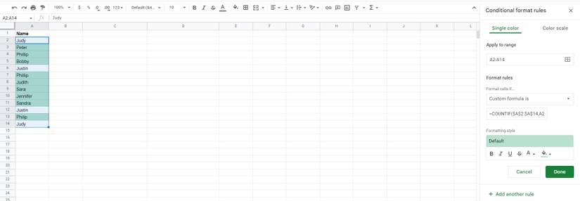 How to Highlight Distinct Values in Google Sheets