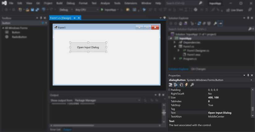 Winforms: How to Create and Display an Input Dialog Box