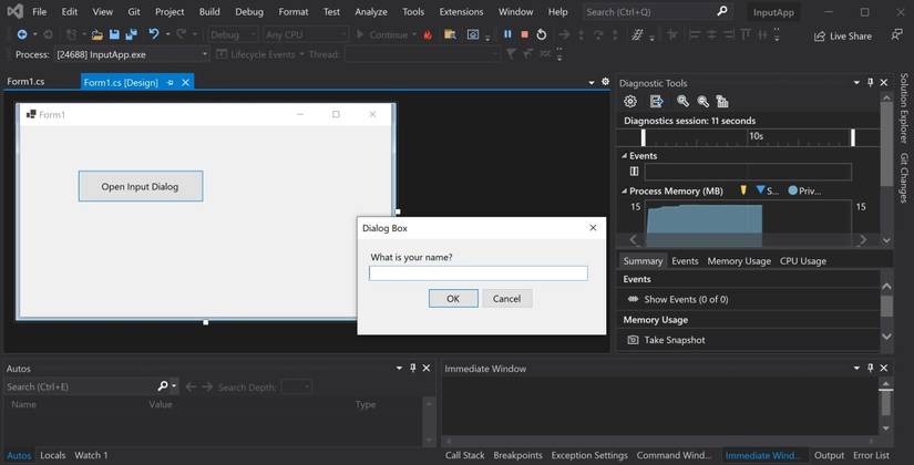 Winforms: How to Create and Display an Input Dialog Box