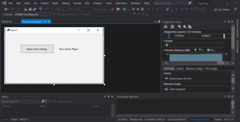 Winforms: How to Create and Display an Input Dialog Box