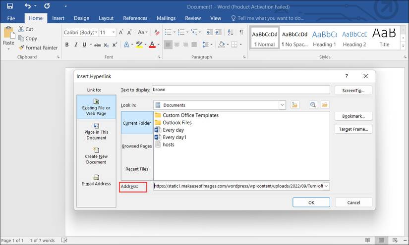 How to Insert a Hyperlink in Microsoft Word