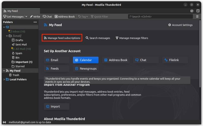 How to Manage RSS Feeds With Mozilla Thunderbird on Linux