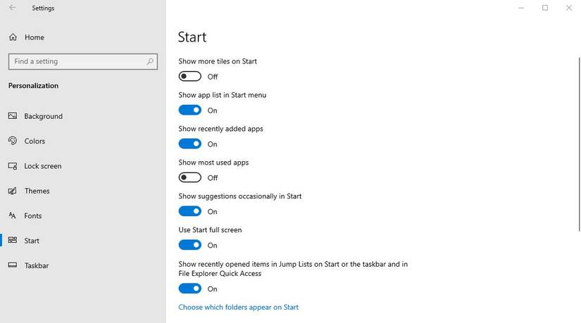How to Enable or Disable the Windows Full-Screen Start Menu