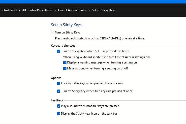 5 Ways to Turn Sticky Keys On or Off on Windows 11