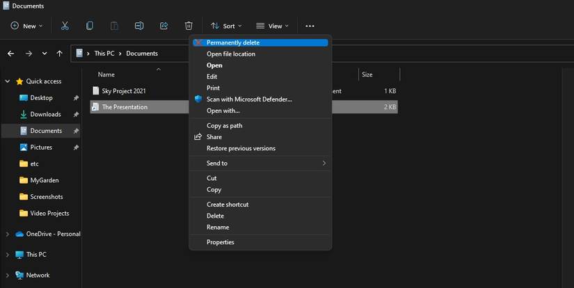 How to Add a "Permanently Delete" Option to the Windows Context Menu