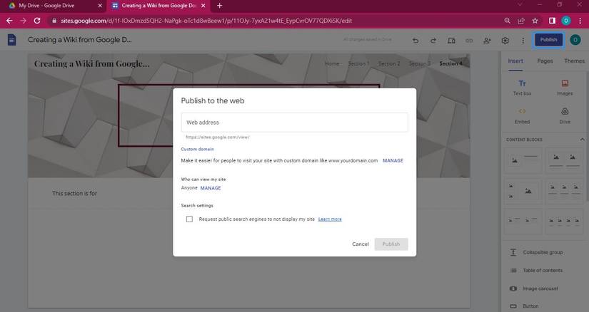 How to Create a Wiki Using Google Sites