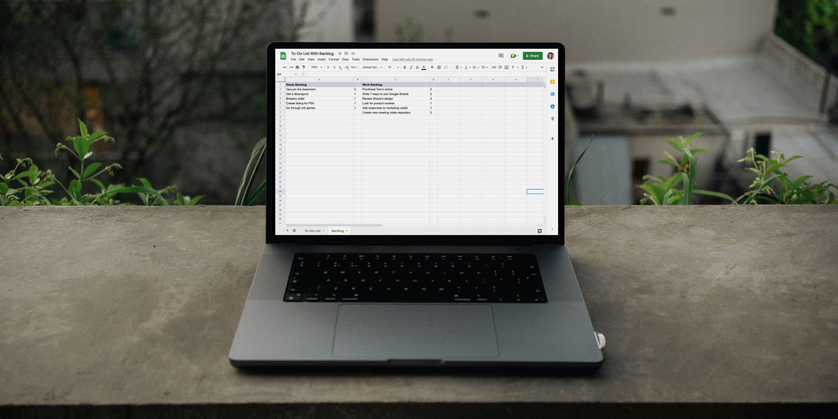 How to Create a To-Do List With Backlog Tracking in Google Sheets
