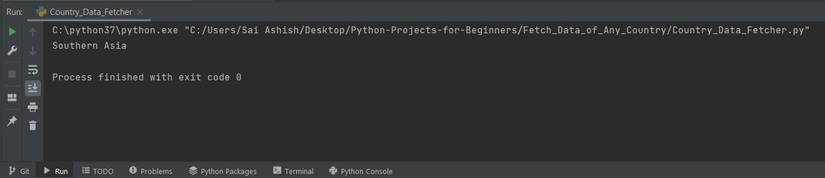 Build a Python Program to Fetch Data About Any Country