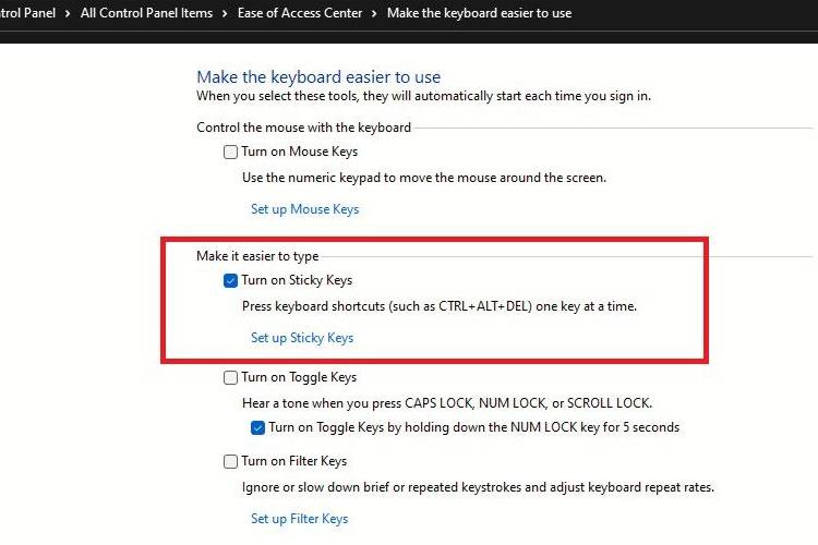 5 Ways to Turn Sticky Keys On or Off on Windows 11