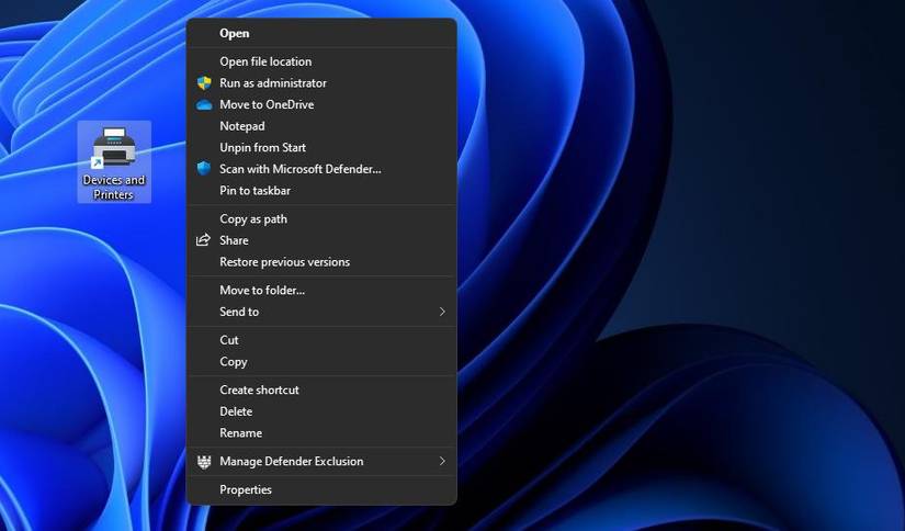 How to Set Up Shortcuts for the Devices and Printers Applet in Windows 11