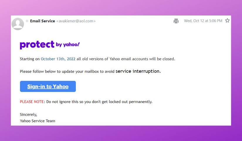 Don’t Fall for This Yahoo Mail Phishing Scam