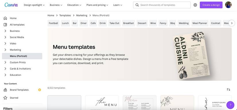 How to Create a Thanksgiving Dinner Menu With Canva