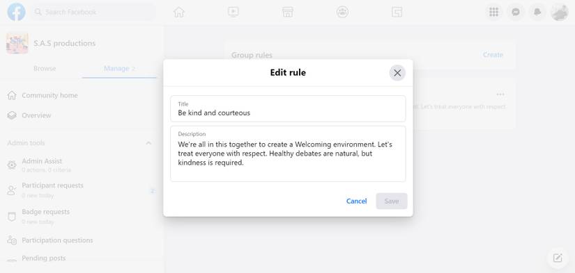 How to Add and Modify Facebook Group Rules