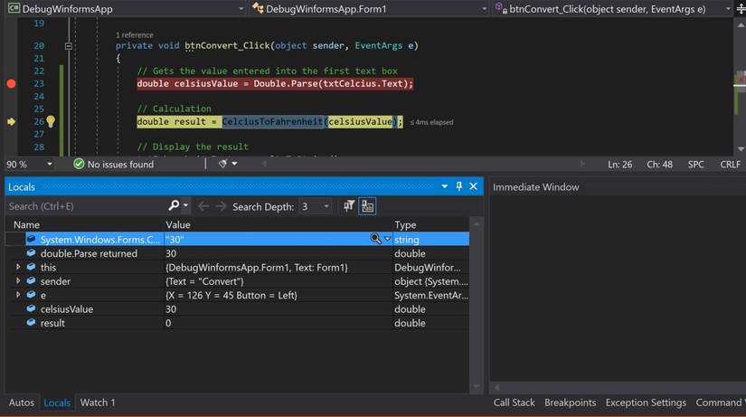 Winforms: The Basics of Debugging Using Visual Studio