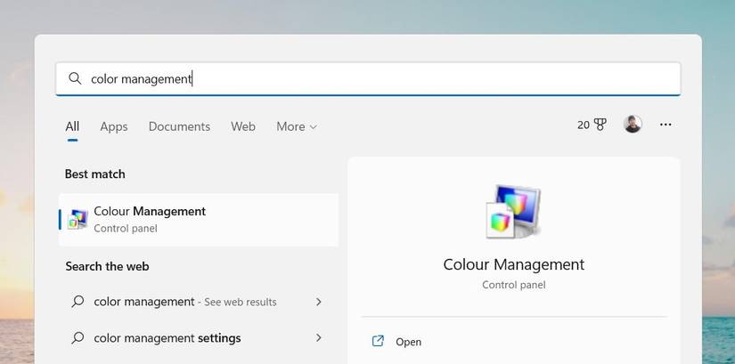 How to Open Color Management in Windows