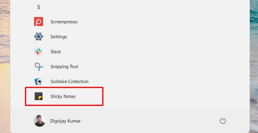 How to Open Sticky Notes in Windows 11