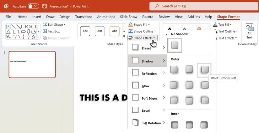 How to Add a Drop Shadow to Any Graphic in PowerPoint