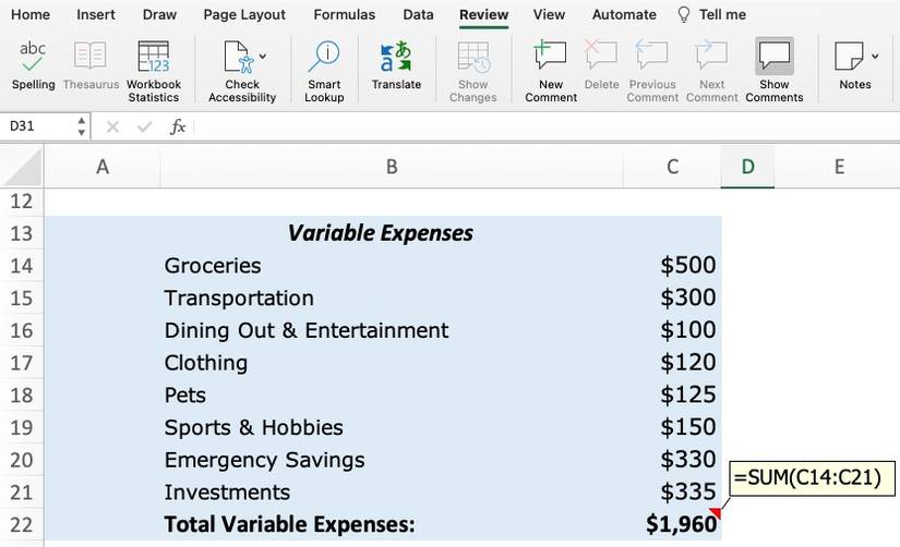 How to Make a Zero-Based Budget in Excel