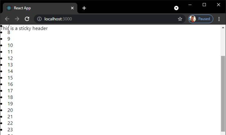 How to Create a Sticky Header in React