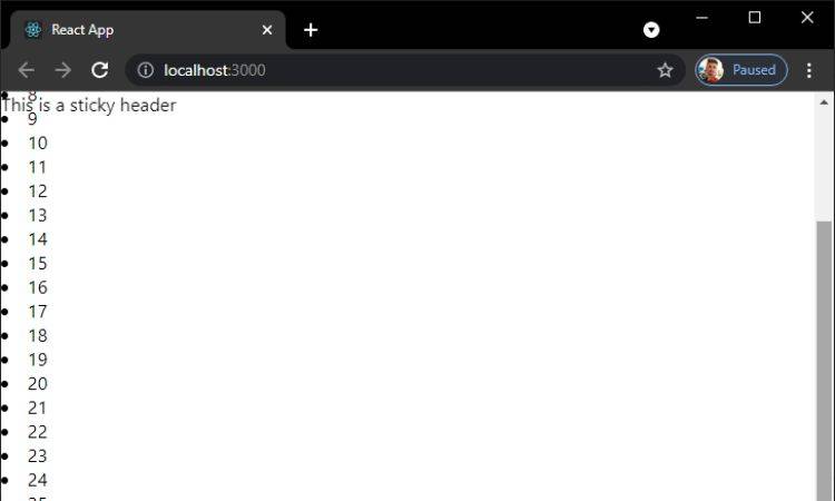 How to Create a Sticky Header in React