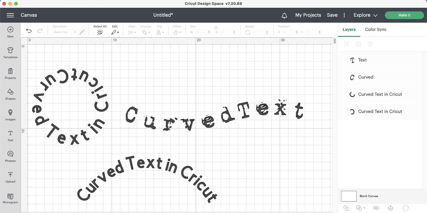 How to Curve Text in the Cricut App