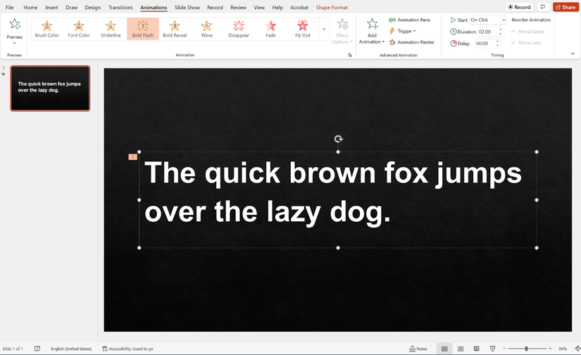 How to Emphasize a Single Word in Your Microsoft PowerPoint Presentation