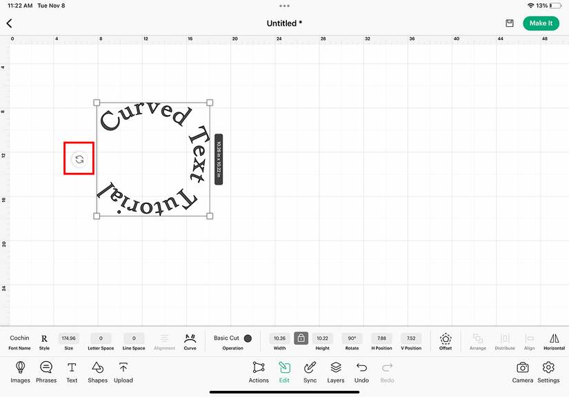 How to Curve Text in the Cricut App