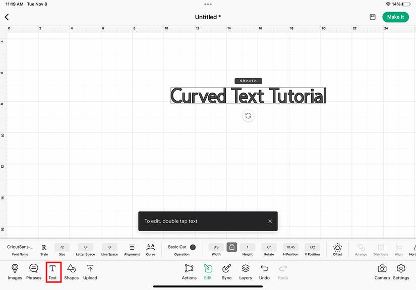 How to Curve Text in the Cricut App